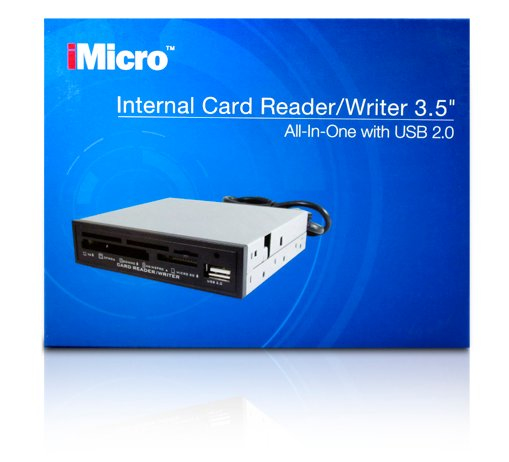 iMicro USB2.0 All-in-One Internal Card Reader - Black Metallic