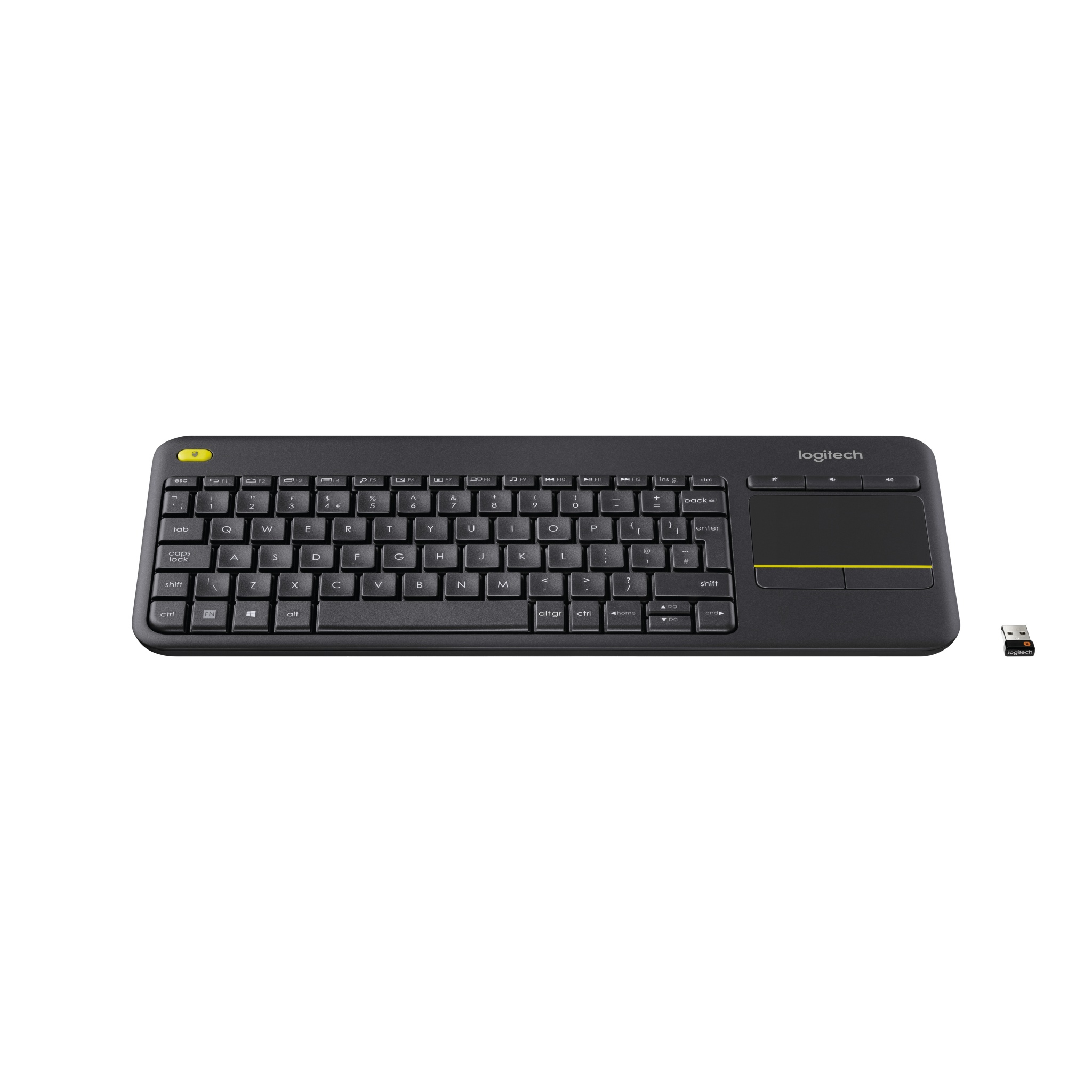 Logitech K400 Plus Wireless Touch Keyboard - French Layout - Black