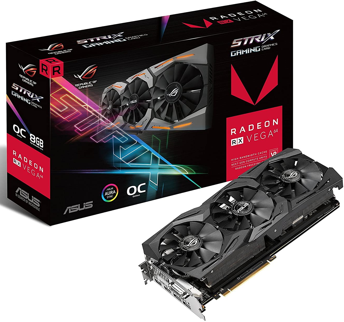Asus ROG Strix Radeon RX Triple Fan RGB Graphics Card - 8GB