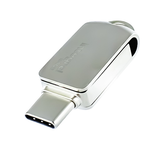 64GB Integral 360-C DUAL USB-C and USB-A 3.0 Flash Drive Capless Metal ...
