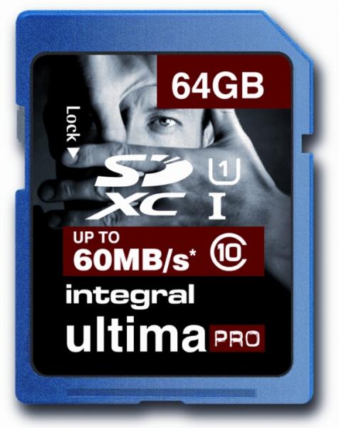64GB Integral Ultima Pro SDXC CL10 UHS-1 memory card + microSDHC/SDXC ...