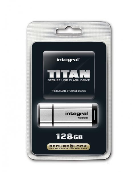 128GB Integral Titan Encrypted Secure USB Flash Drive 256-bit encryption