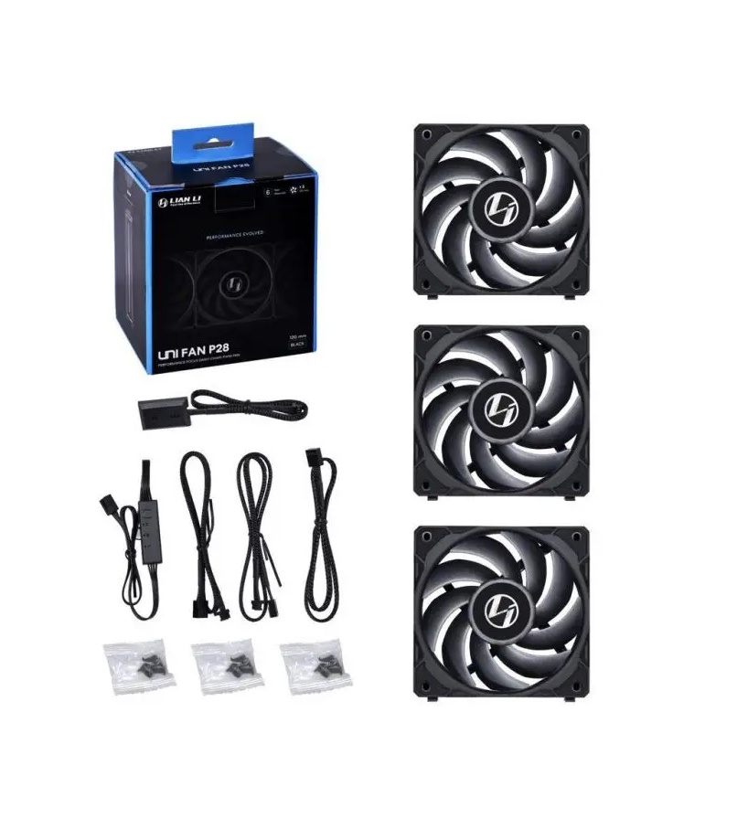 Lian Li UNI P28 120mm Computer Case Fan - 3 Pack - Black