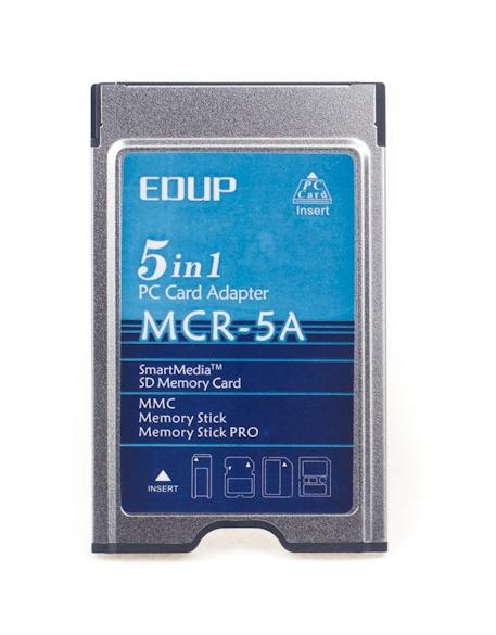 PCMCIA Adapter 5-in-1 Memory Card Reader (SD, MMC, Memory Stick, CF, SM)