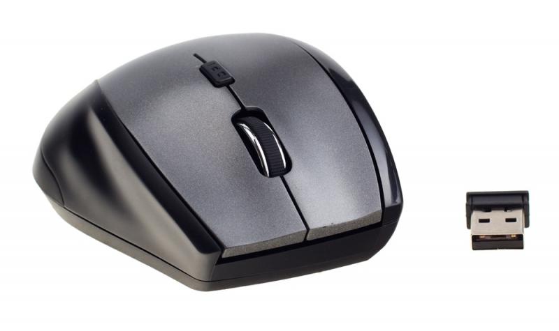 NEON Wireless Optical Mouse USB 5-button with scroll-wheel Black/Grey