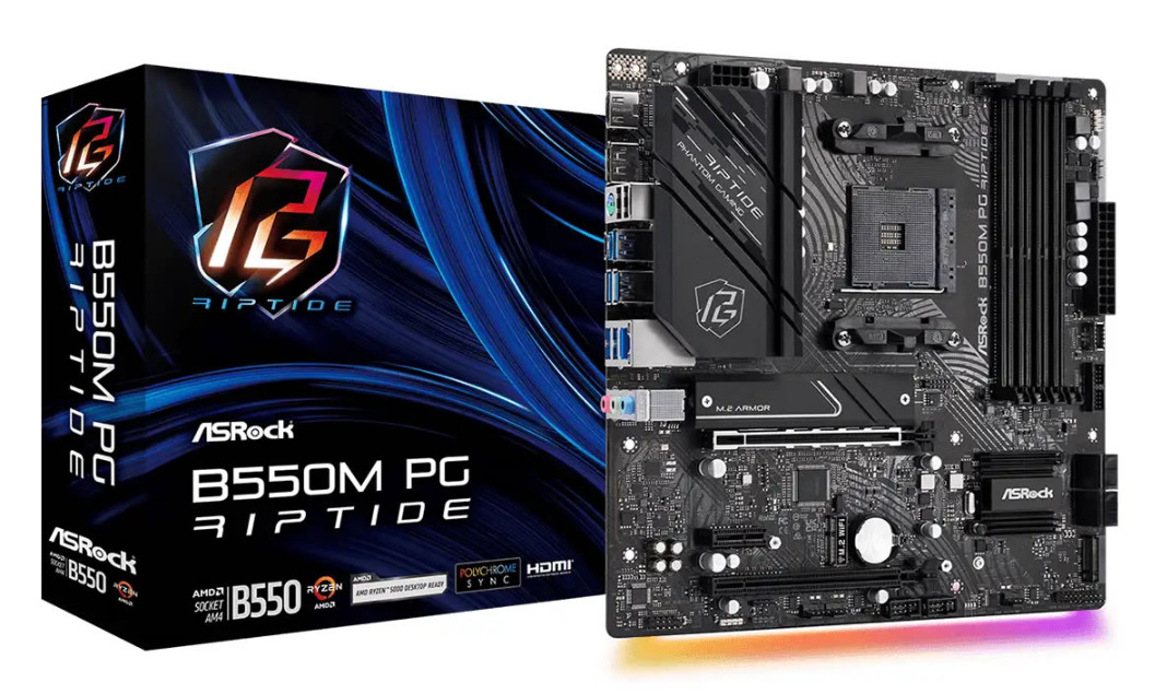 Asrock B550M PG Riptide AMD B550 Socket AM4 Micro ATX DDR4-SDRAM ...
