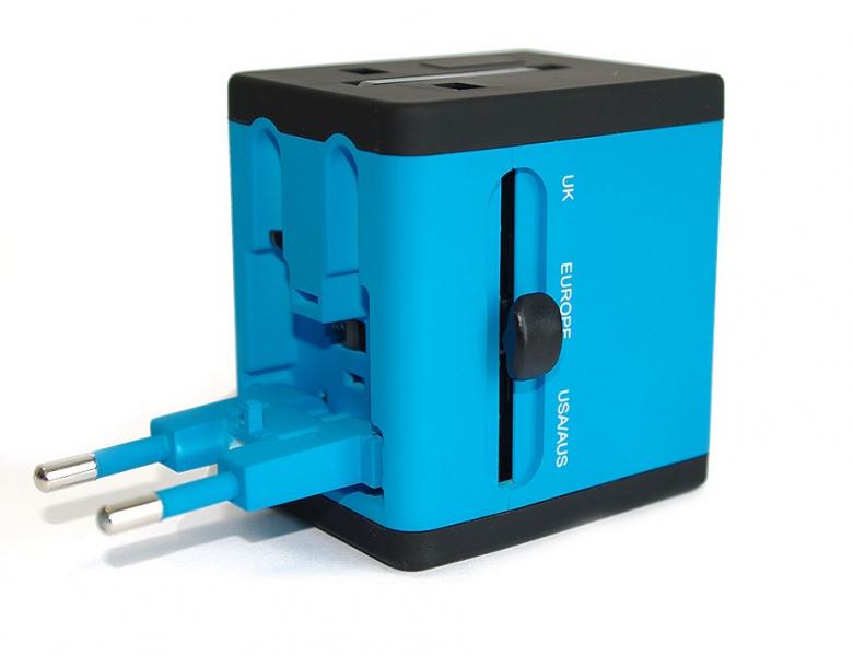 Rainbow Series Worldwide Travel Power Adapter with 2 USB ports (5V / 2 ...