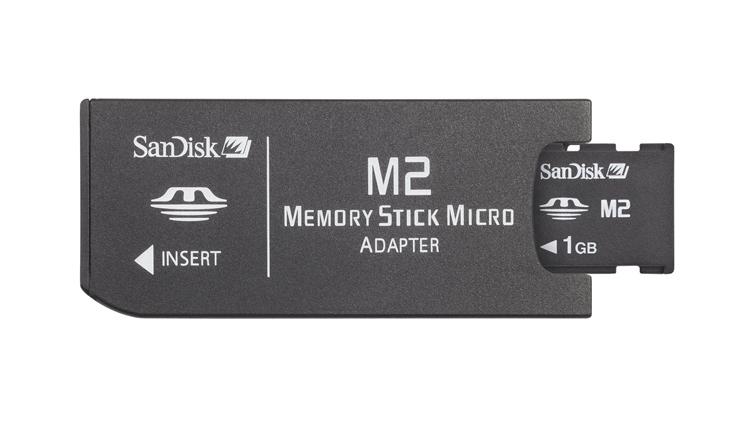 1GB Sandisk Memory Stick Micro (M2) Memory Card w/MS PRO Duo adapter (bulk)