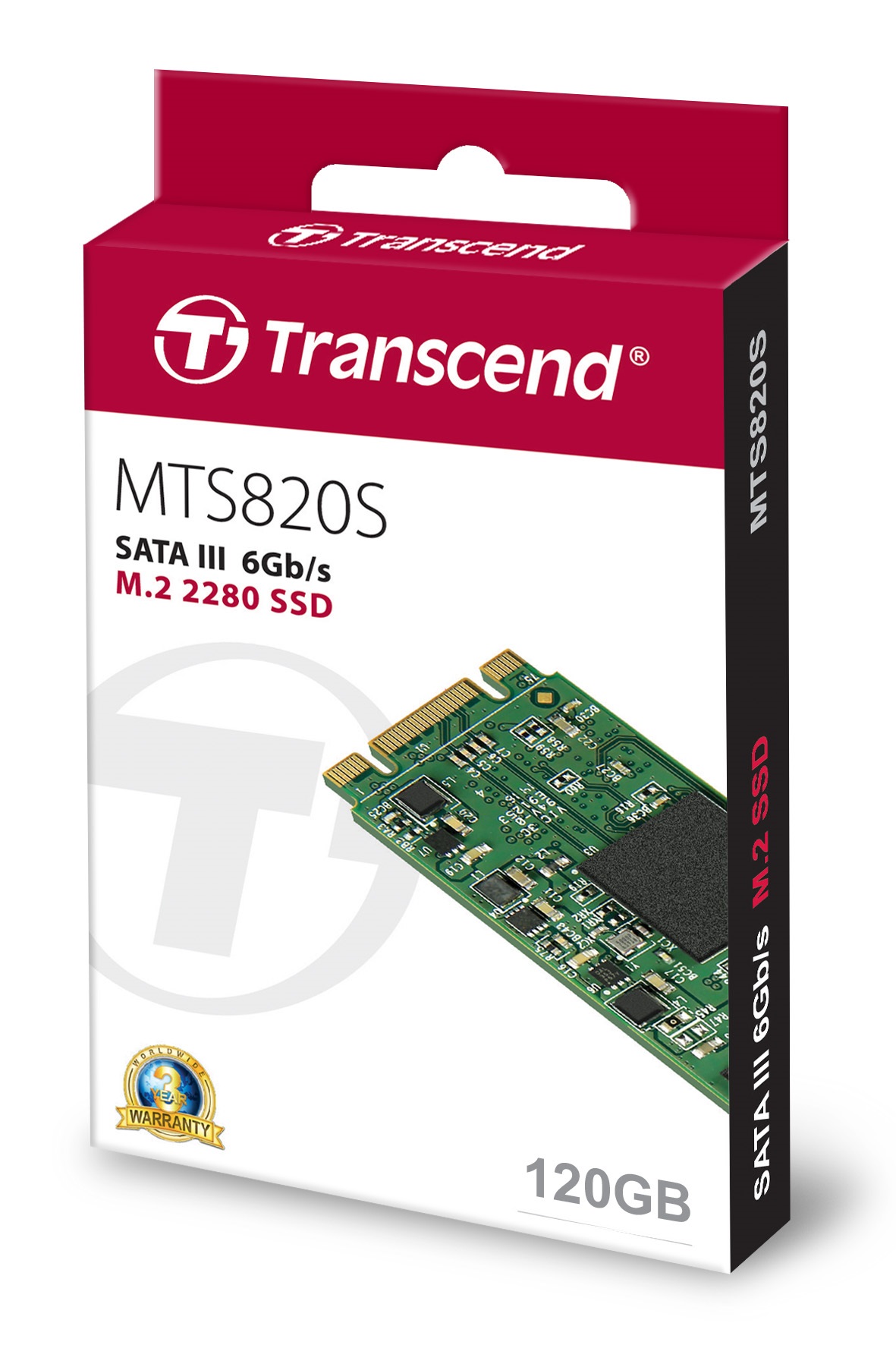 120GB Transcend M.2 SATA III 6Gb/s SSD MTS820S 3D TLC Flash 80mm Form ...