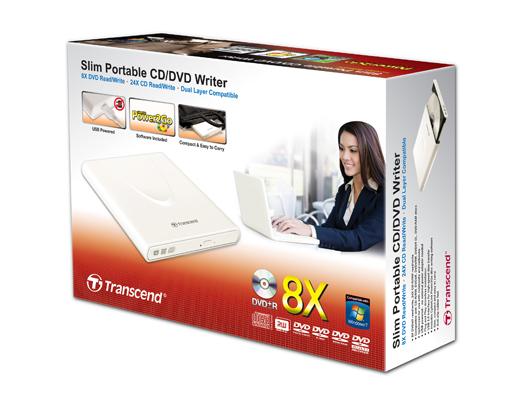 Transcend Slim Portable CD/DVD Writer USB2.0 (8X DVD / 24X CD)
