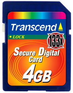 4GB Transcend 133x Ultra-Speed Secure Digital memory card