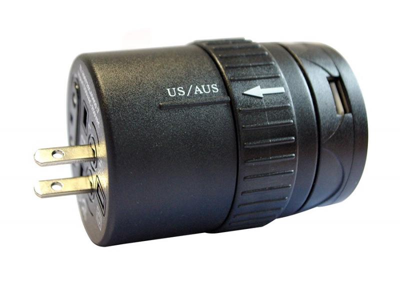 Worldwide Universal Travel Adapter + USB port (5V / 1000mAh)